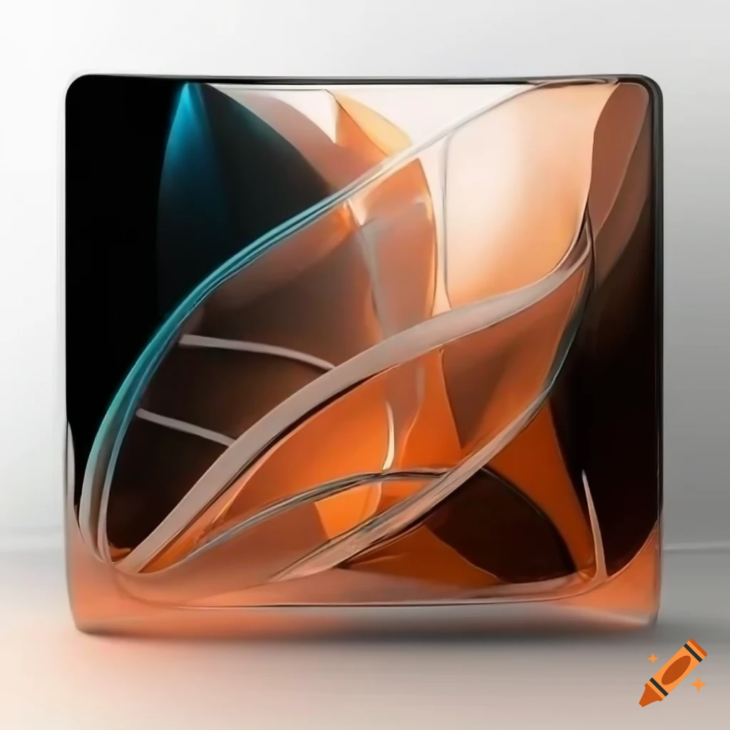 Modern abstract 3D glass artwork with natural-like patterns in various ...