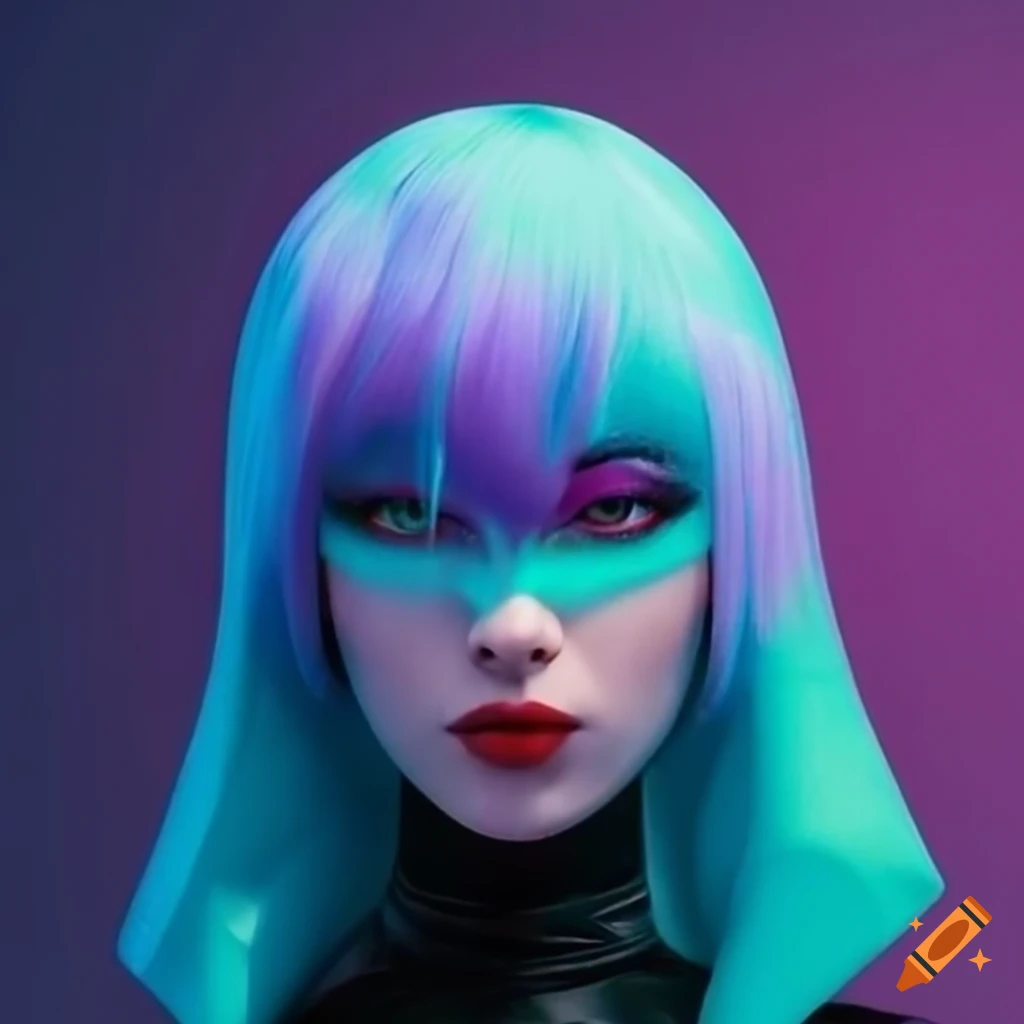 Close-up of a female character in Ghost in the Shell style with pastel ...