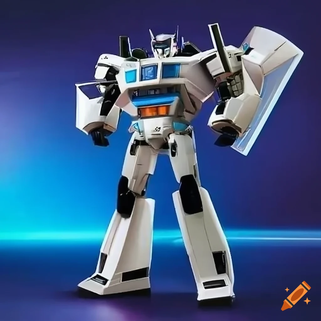 Robot transforming into a white lamborghini aventador from 1984 ...