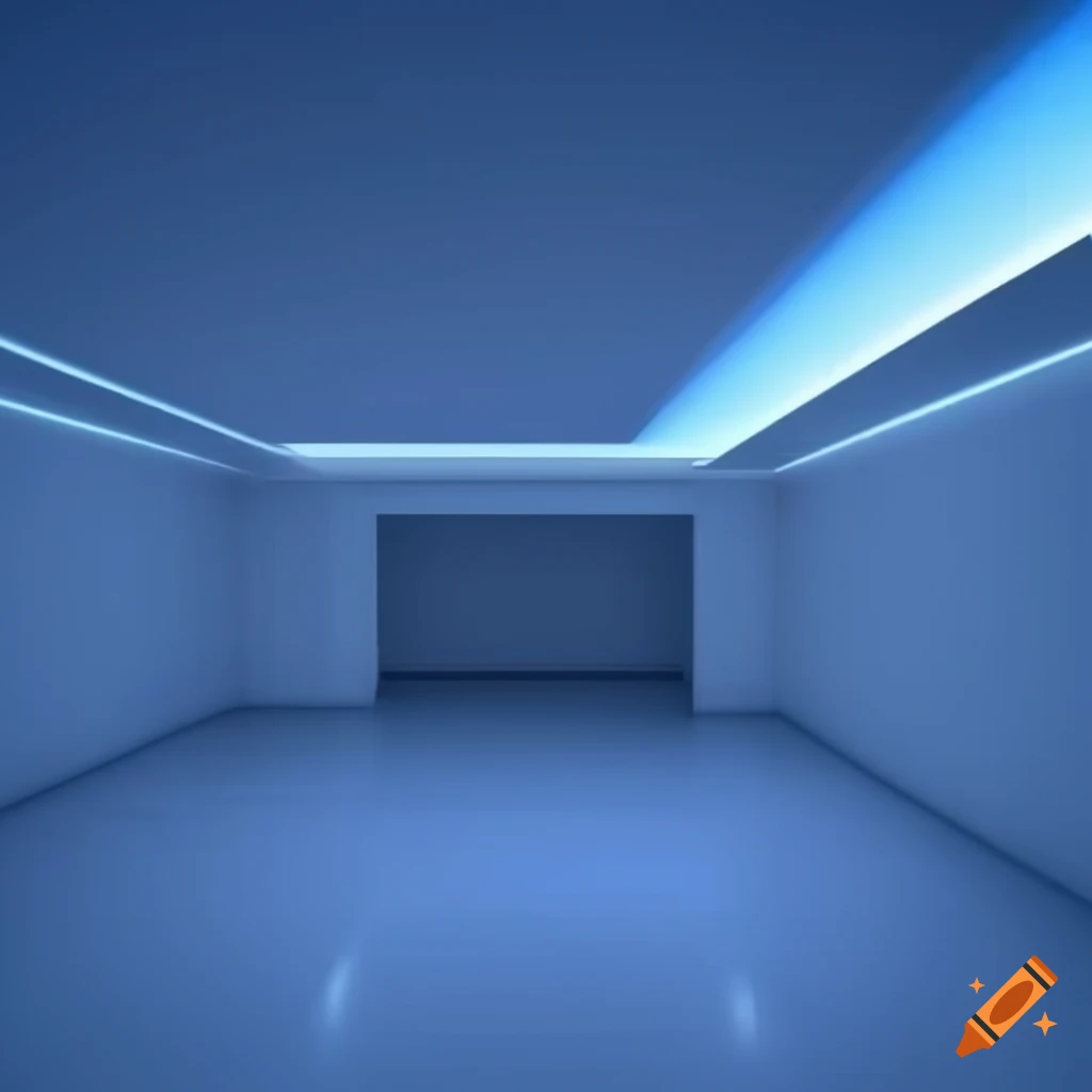 White room with smooth walls, illogically designed in a liminal space ...