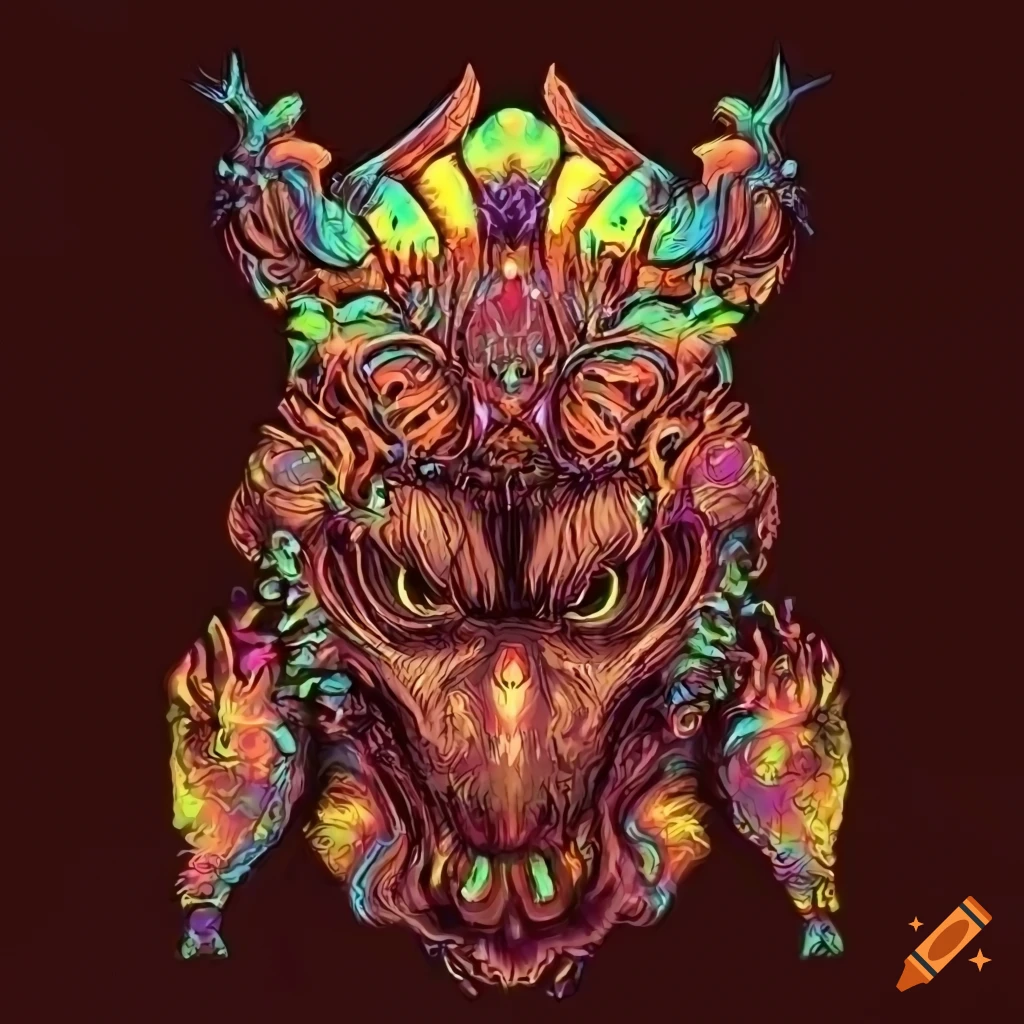 Anthropomorphic psychedelic rat king character art for rpg on Craiyon