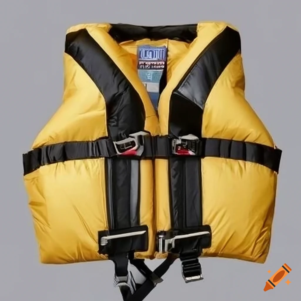 Padded pvc suit and puffy life jacket on Craiyon