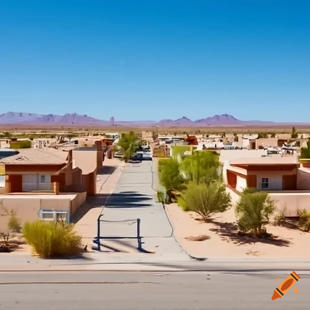 Residential neighborhood in the desert on Craiyon