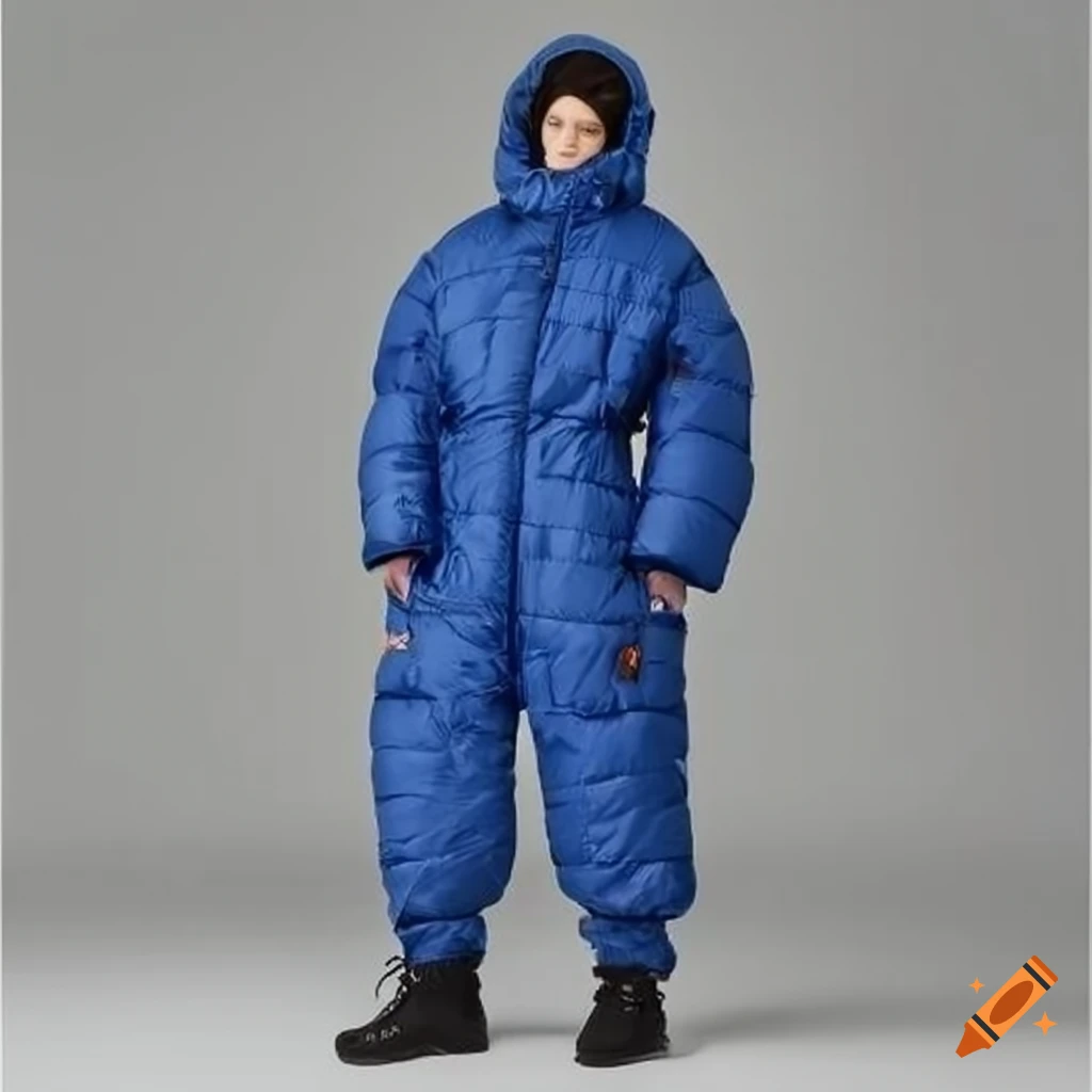 Oversized puffy padded expedition suit on Craiyon
