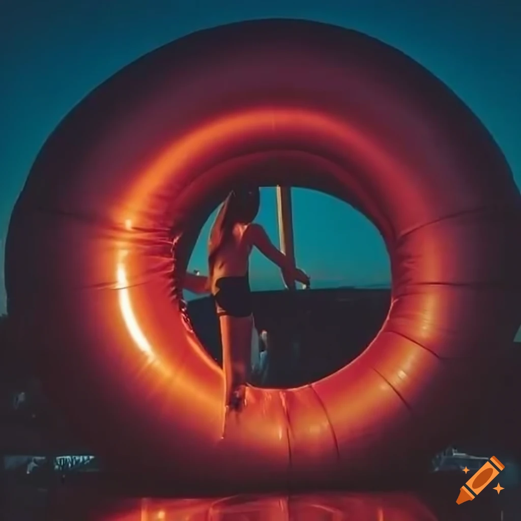 People inside inflatable tubes on Craiyon