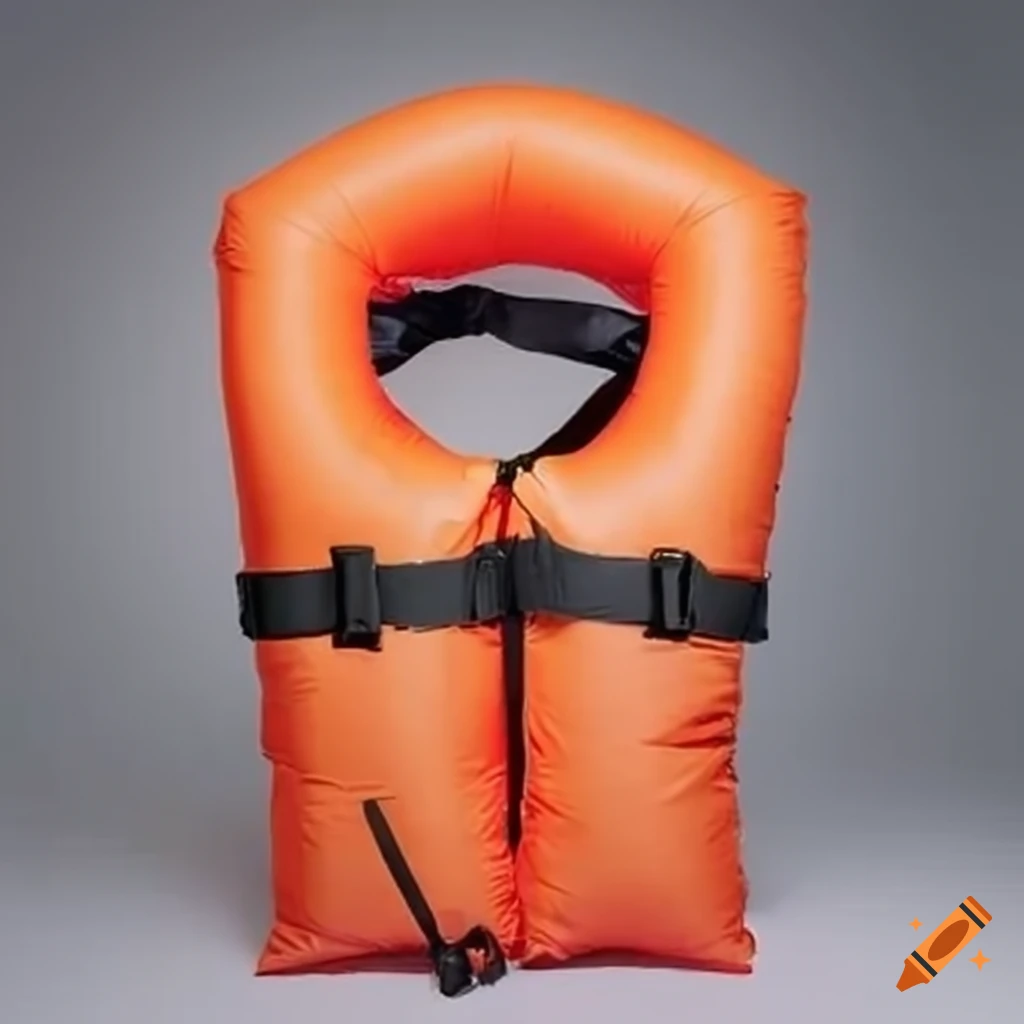 Person wearing a life jacket on an inflatable on Craiyon