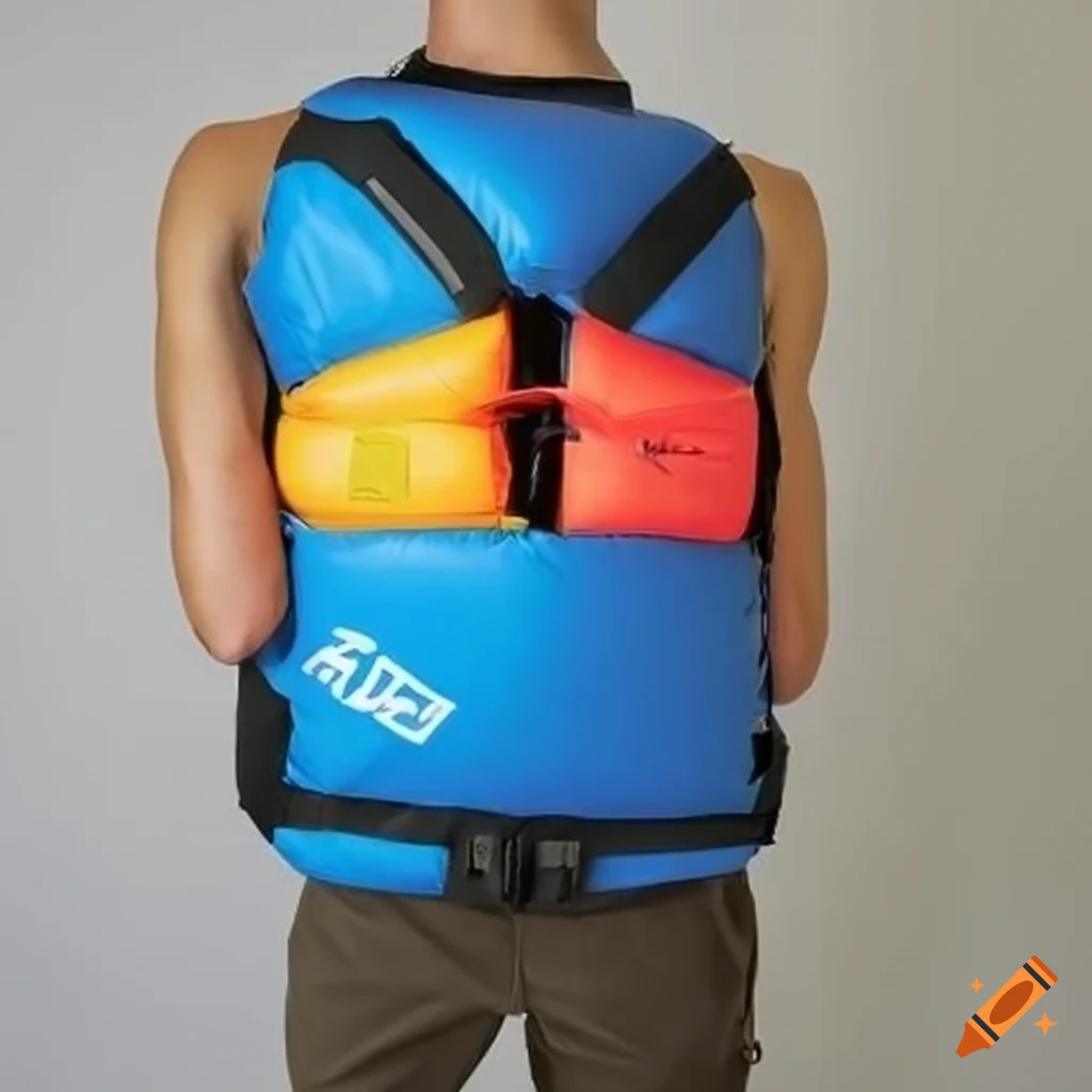 Inflatable rucksack lifejacket on Craiyon