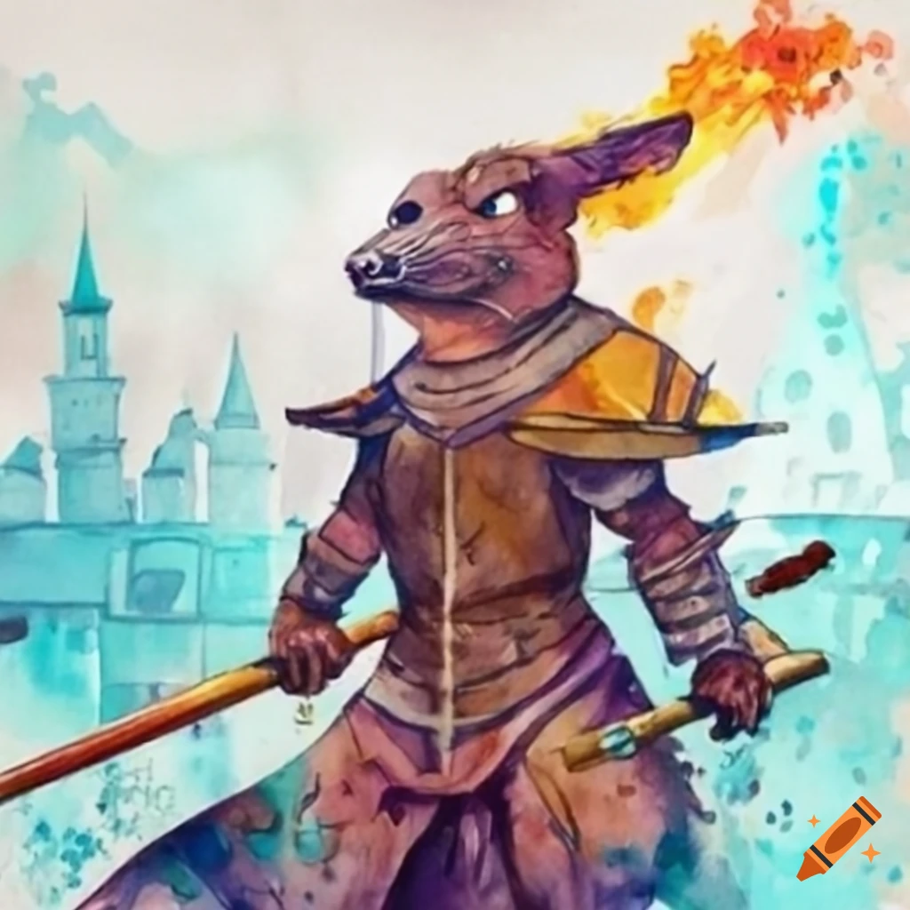Highly detailed 80's anime fantasy artwork of anthro knight rats and ...