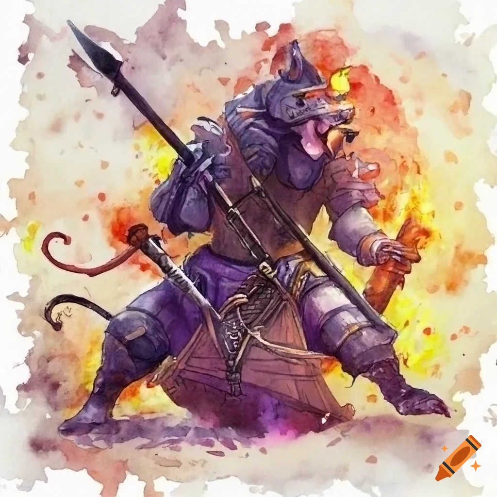 Highly detailed 80's anime fantasy of anthro knight rats and wizard ...