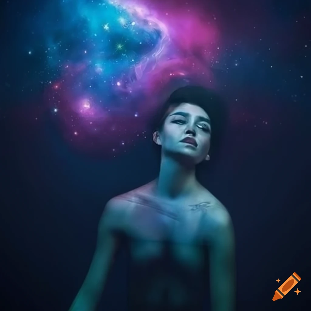 Realistic fantasy portrait of a dazed person with floating stars on Craiyon