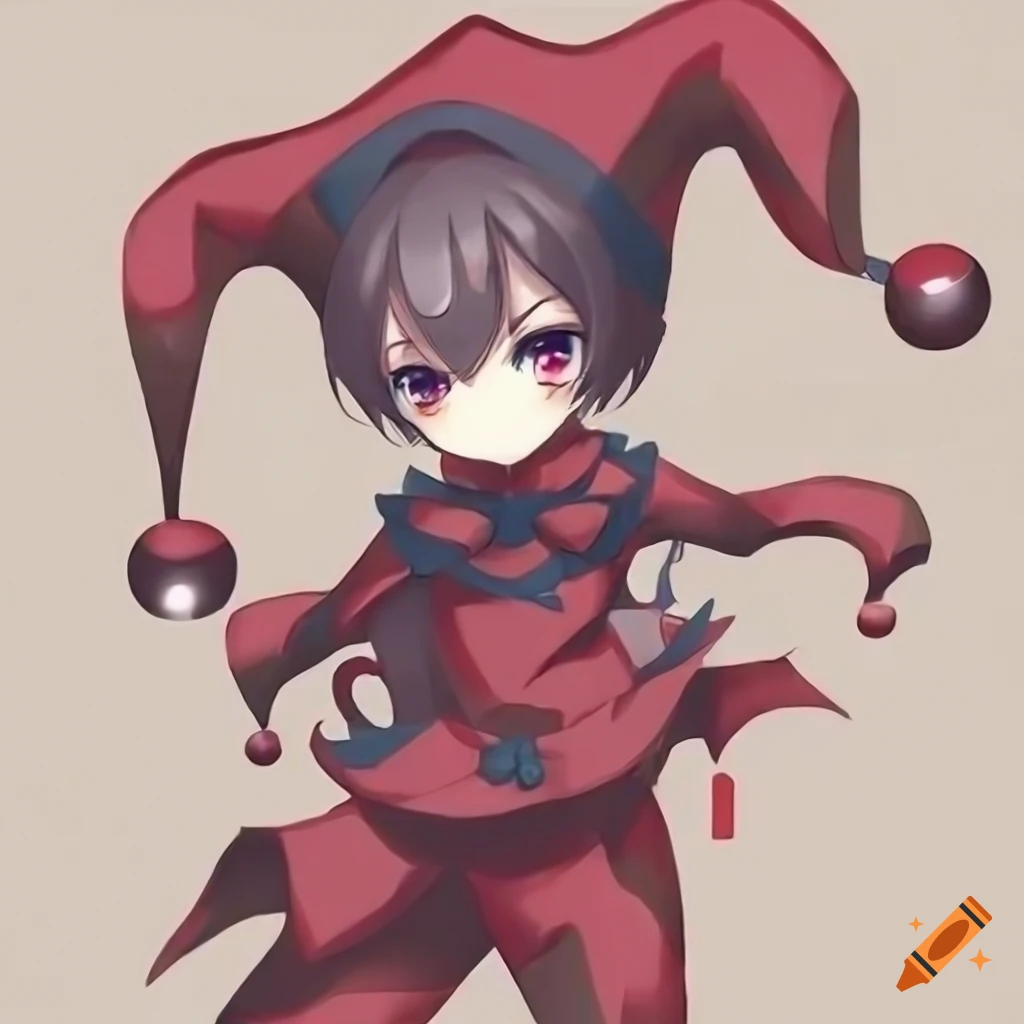 Anime chibi jester character artwork on Craiyon