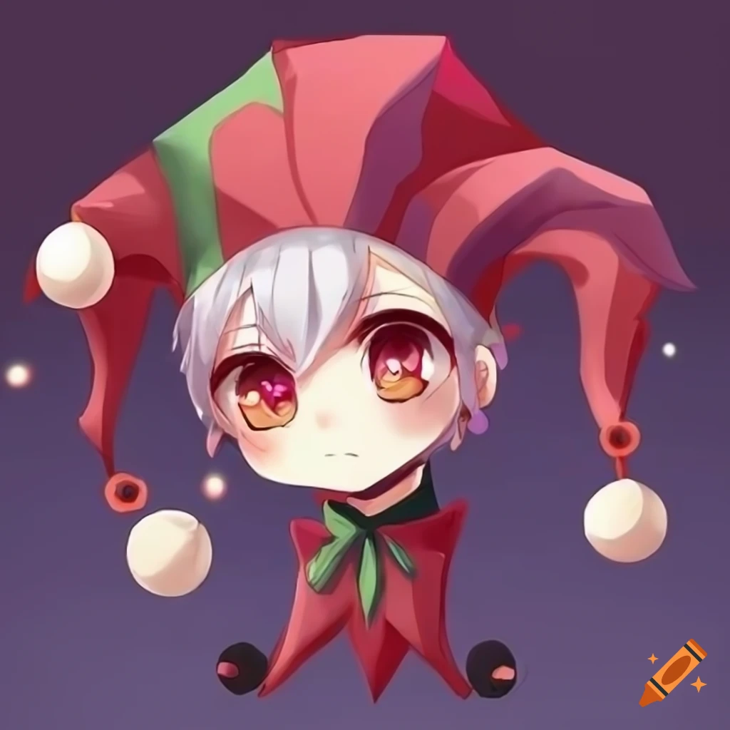 Anime chibi jester character artwork on Craiyon