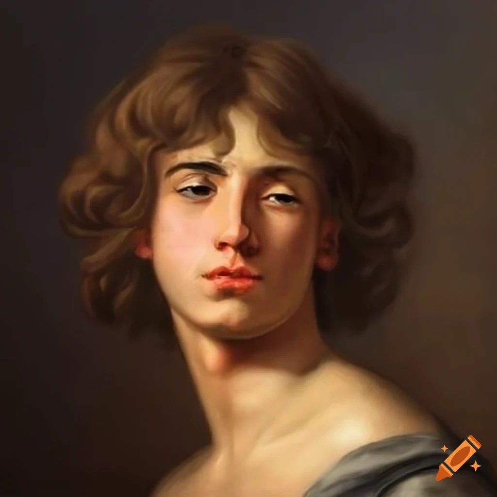 Realistic painting of the greek god of beauty and confidence on Craiyon