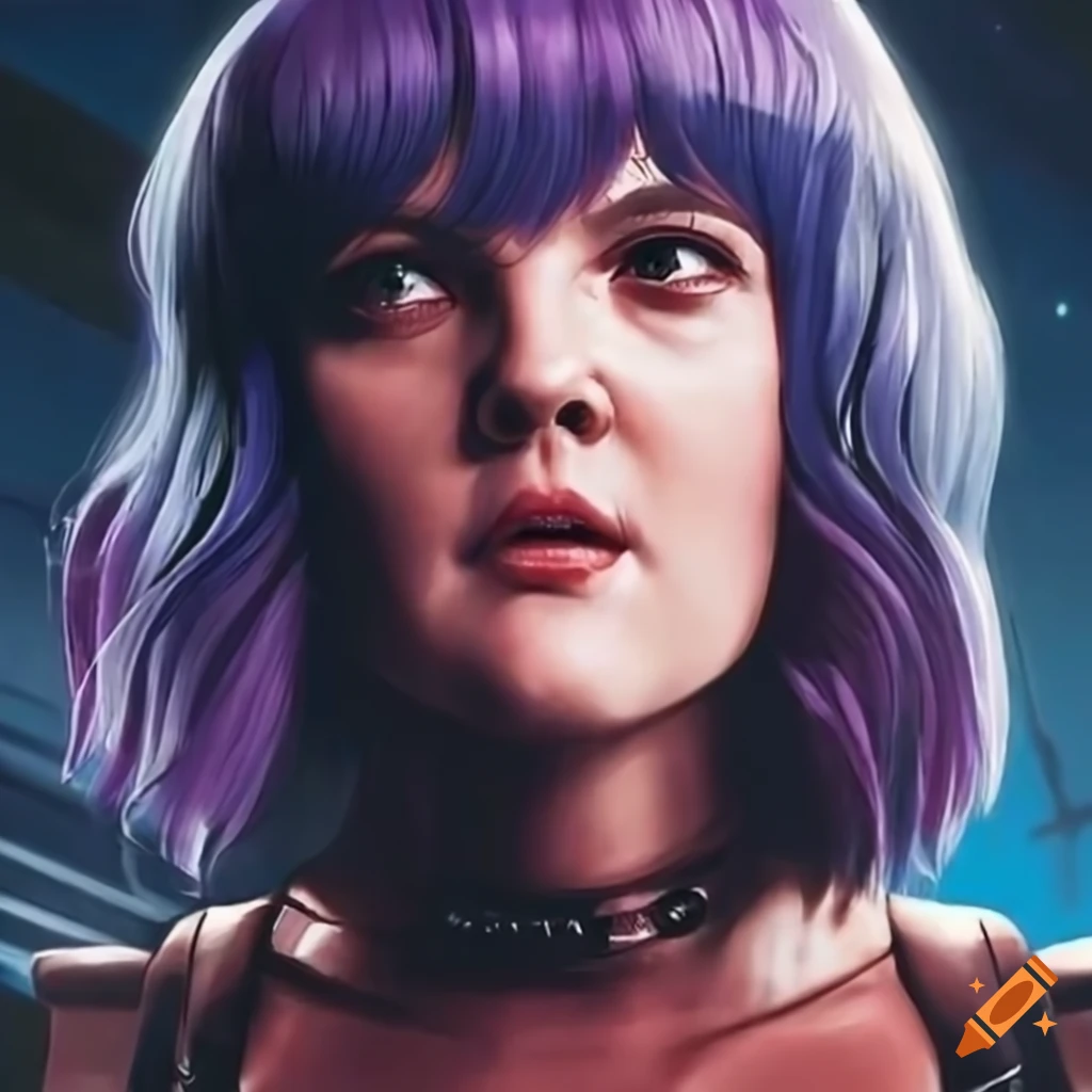 Artistic portrayal of Drew Barrymore as Scarlett Johansson as Motoko ...