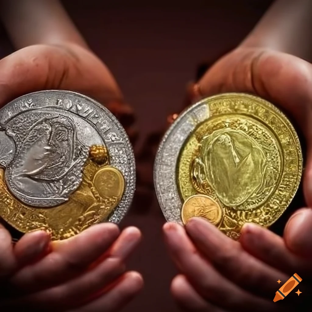 Colorful rare coin collection in a luxurious setting on Craiyon