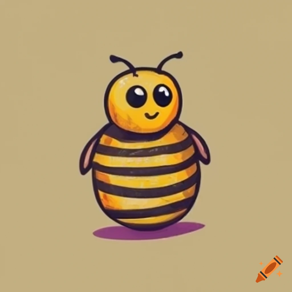 Cute hand-drawn bumblebee icon with pastel colors on Craiyon