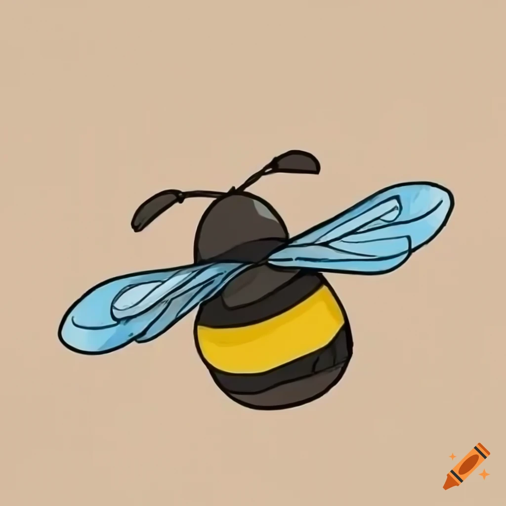 Step-by-step guide for drawing a cute bumblebee on Craiyon