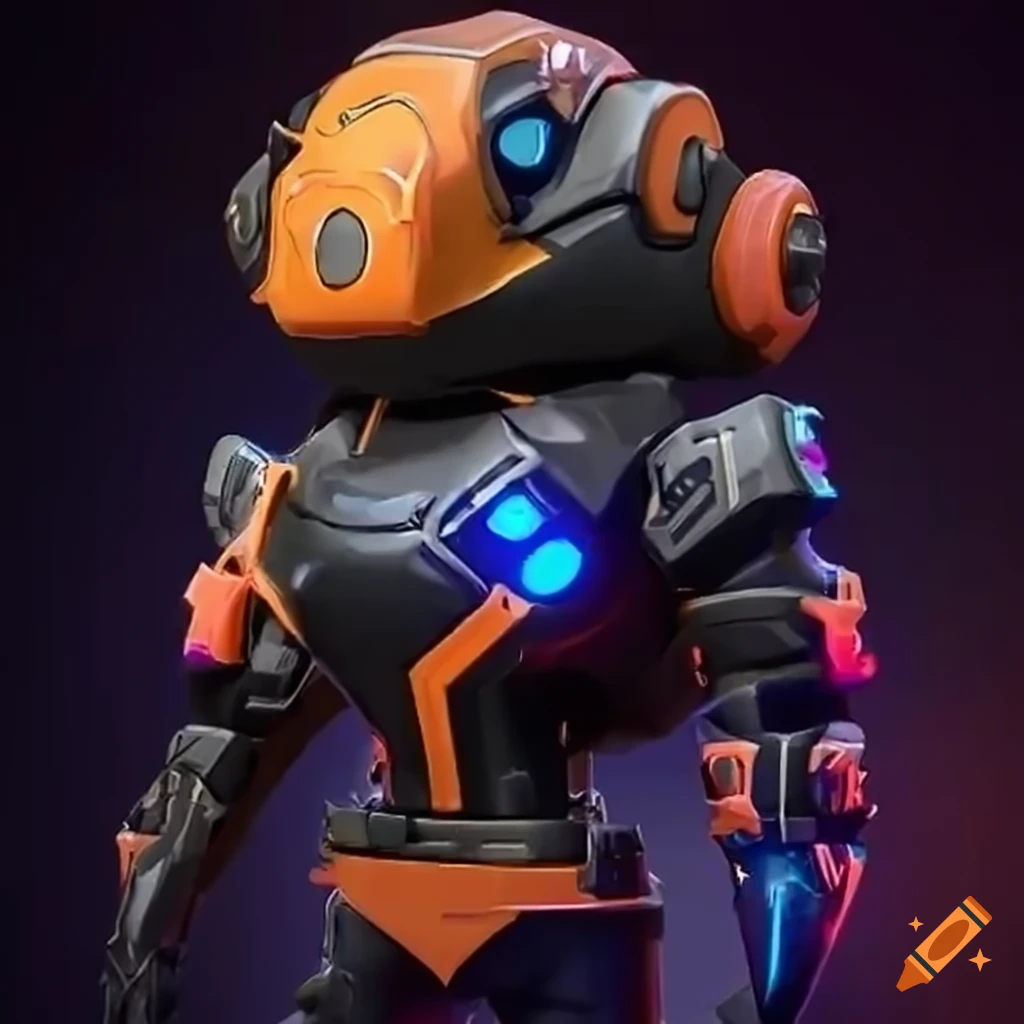 Mascot based on valorant agent raze's boomb bot on Craiyon