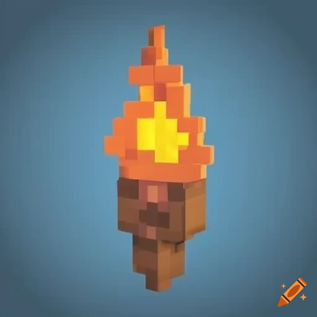 Minecraft olympics stylized torch logo for game world on Craiyon