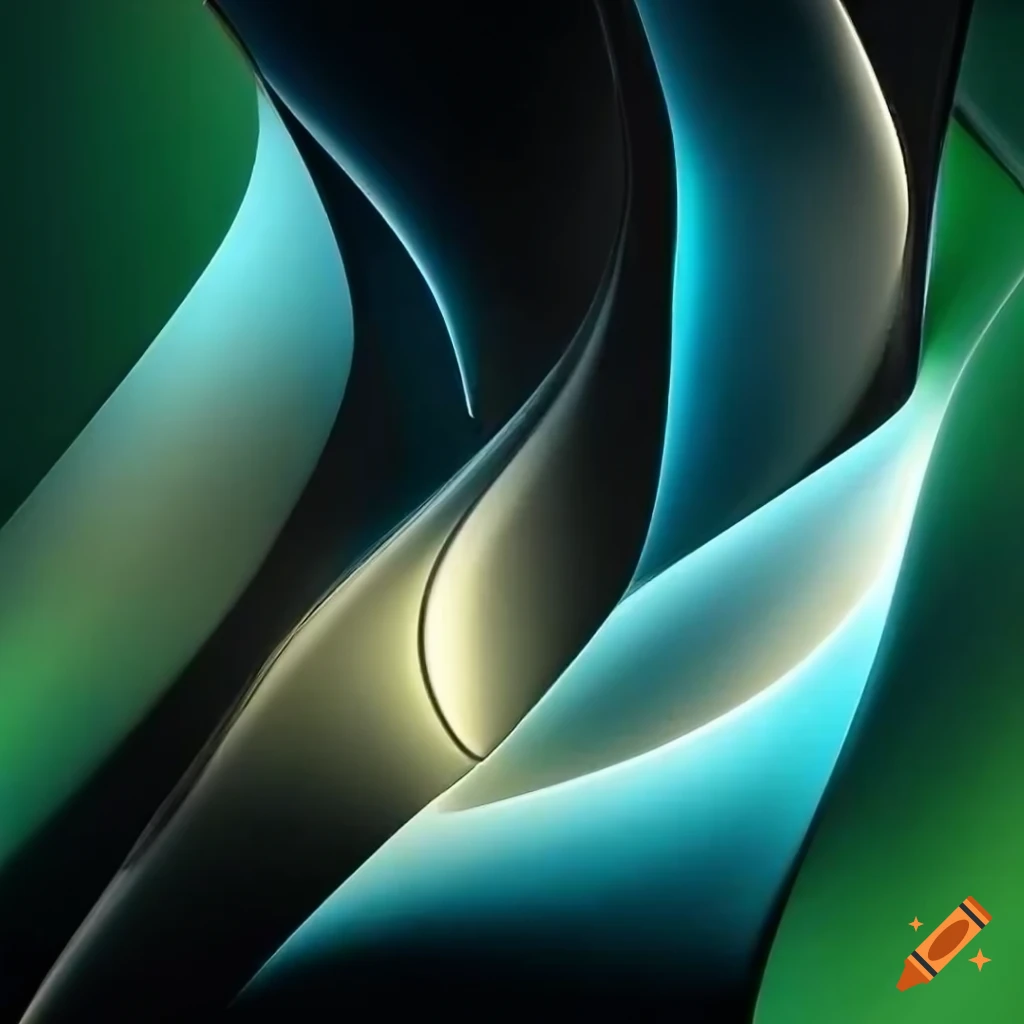 Modern 3D glass artwork with abstract leaf-like patterns in various ...