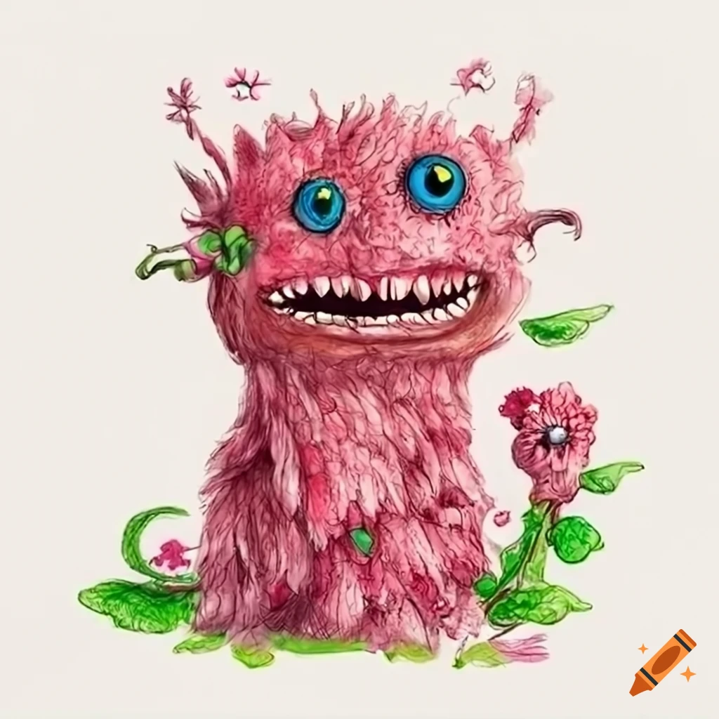 Adorable Fairytale Monster With Flowers In A White Background On Craiyon adorable-fairytale-monster-with-flowers-in-a-white-background-on-craiyon