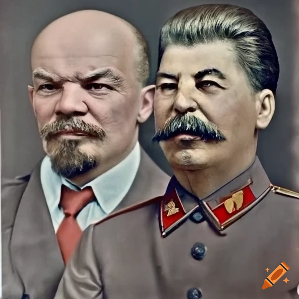 Vintage photo of stalin and lenin on Craiyon