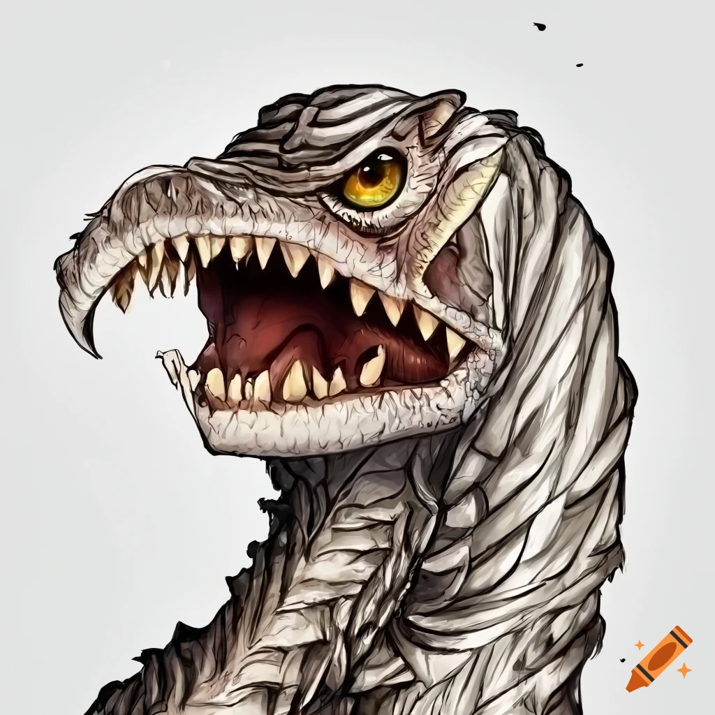 Adorable monster with sharp teeth, symmetrical anatomy, and leaf ...