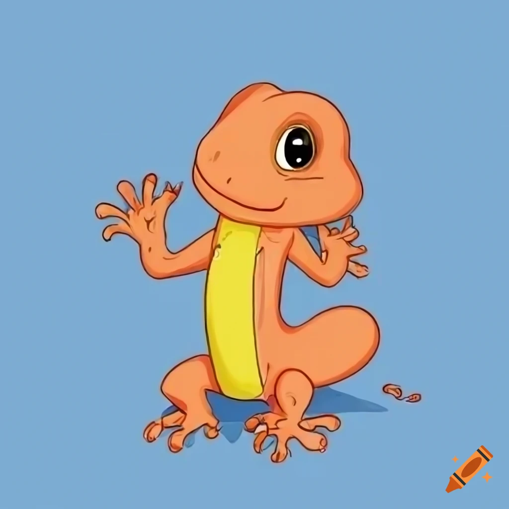 Cute cartoon baby lizard character on Craiyon