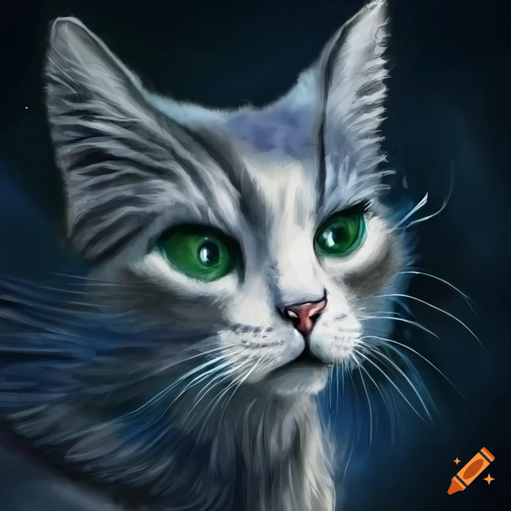 Detailed drawing of a winged cat in the mountains with symmetrical ...