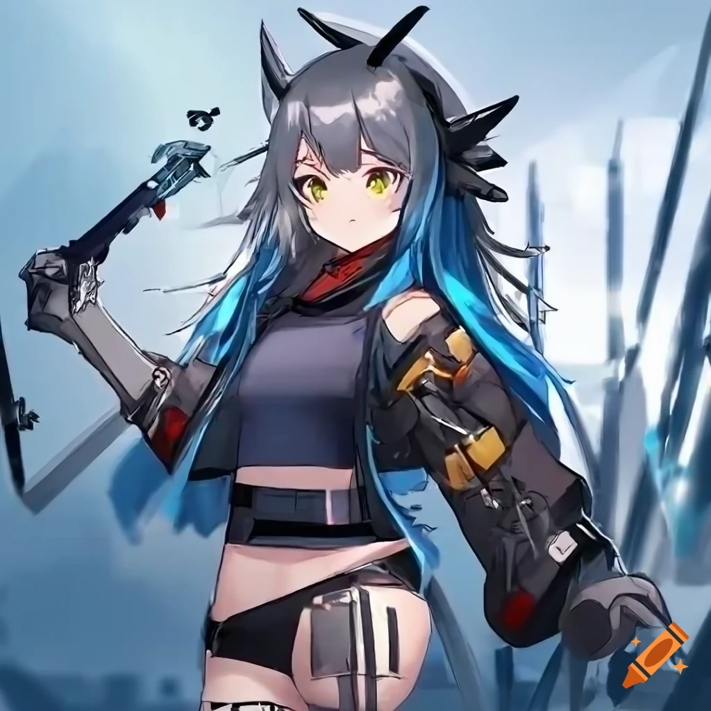 Arknights anime girl full-body character design on Craiyon