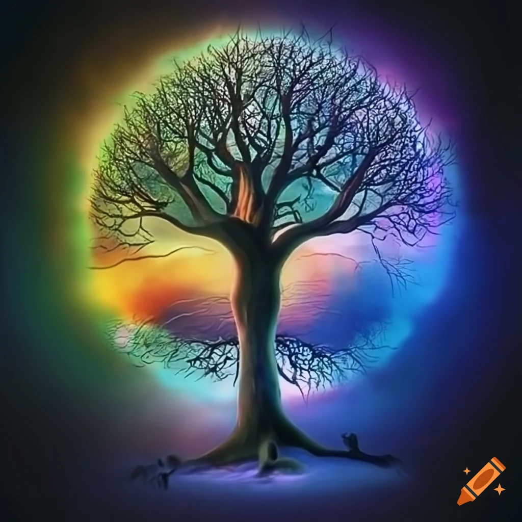 Mystical tree of life emanating holy light on Craiyon