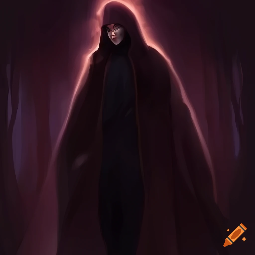 Illustration of a handsome androgynous figure with black hair and a ...