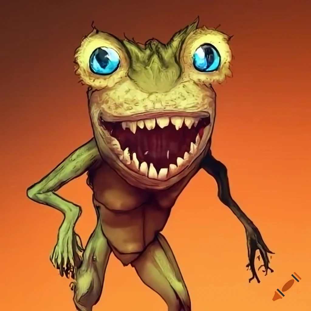 Adorable dancing monster with sunflower head and leaf arms on Craiyon