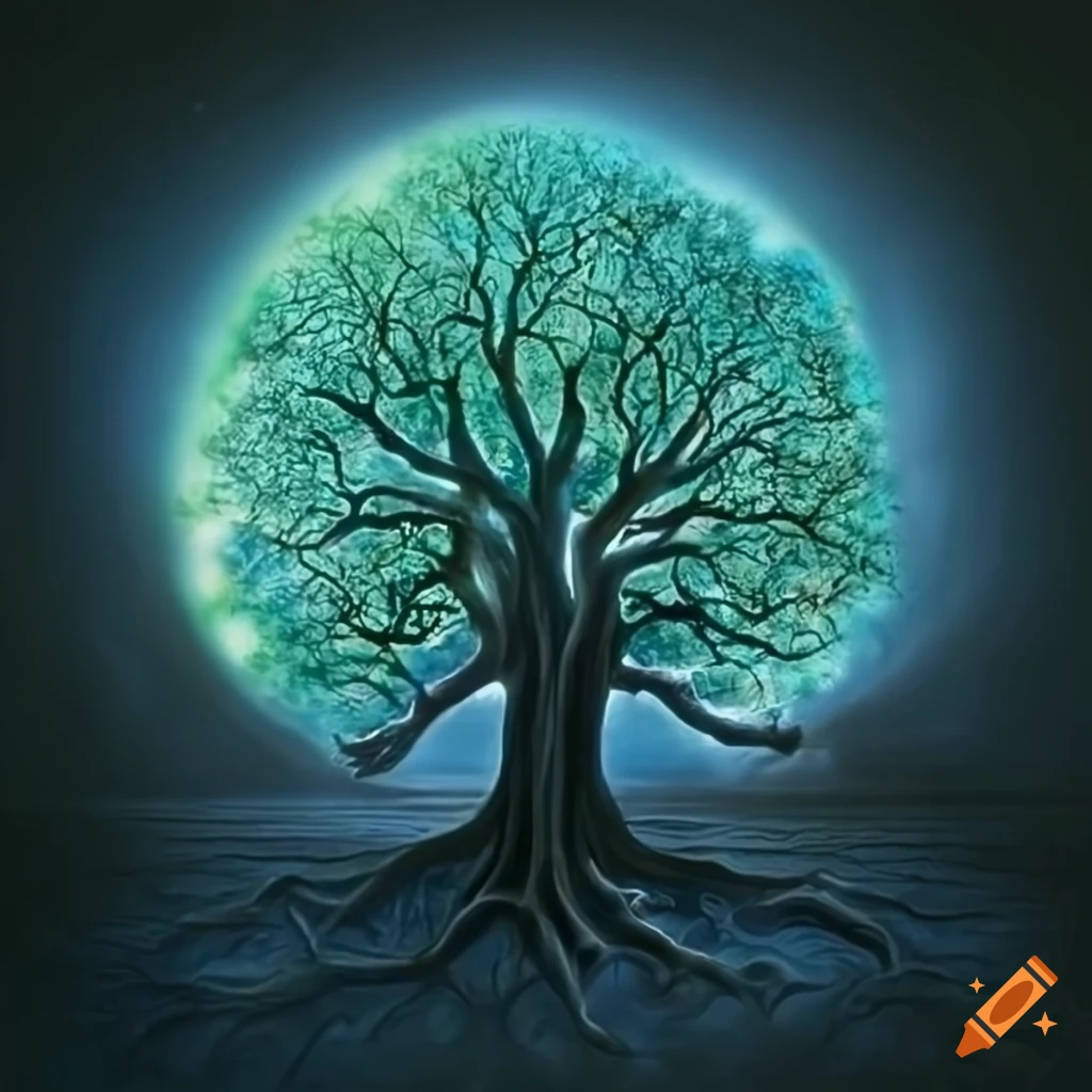 Mystical tree of life with holy light on Craiyon