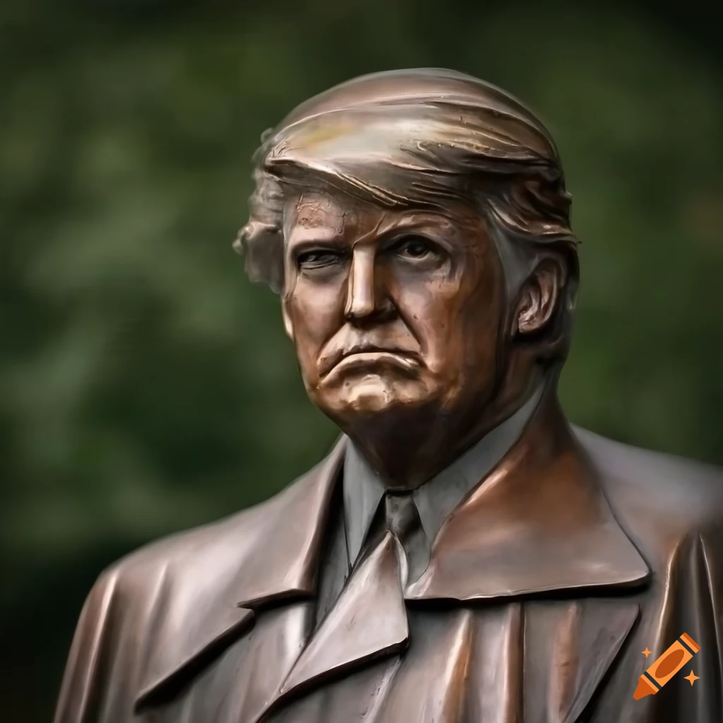 Bronze statue of iconic liberty representation in propaganda style on ...