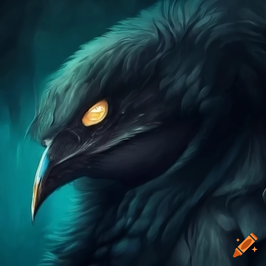 Detailed drawing of a monster with silky fur, feathery wings, and ...