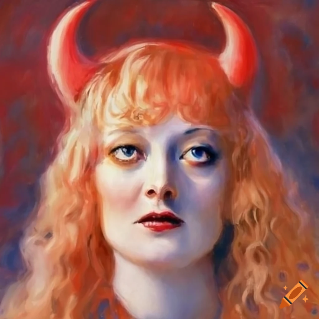 Marion davies wearing red devil horns in a painting by claude monet on ...