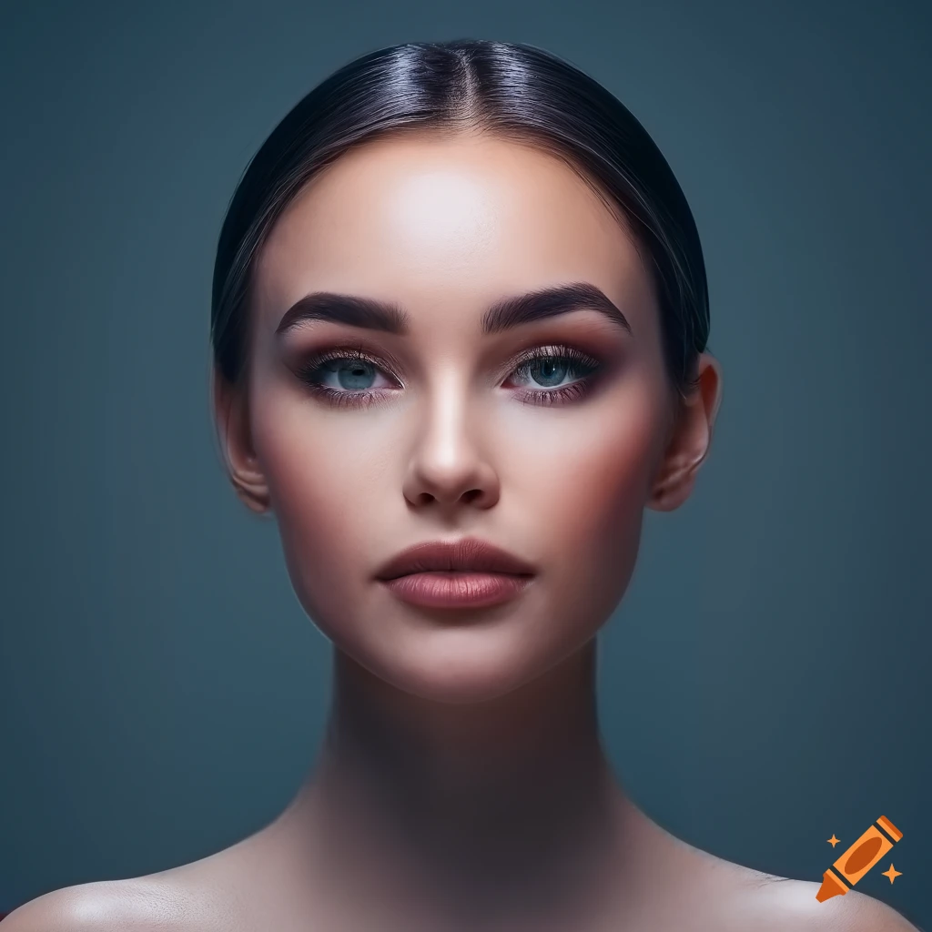 Portrait of a woman with high cheekbones and symmetrical features on Craiyon