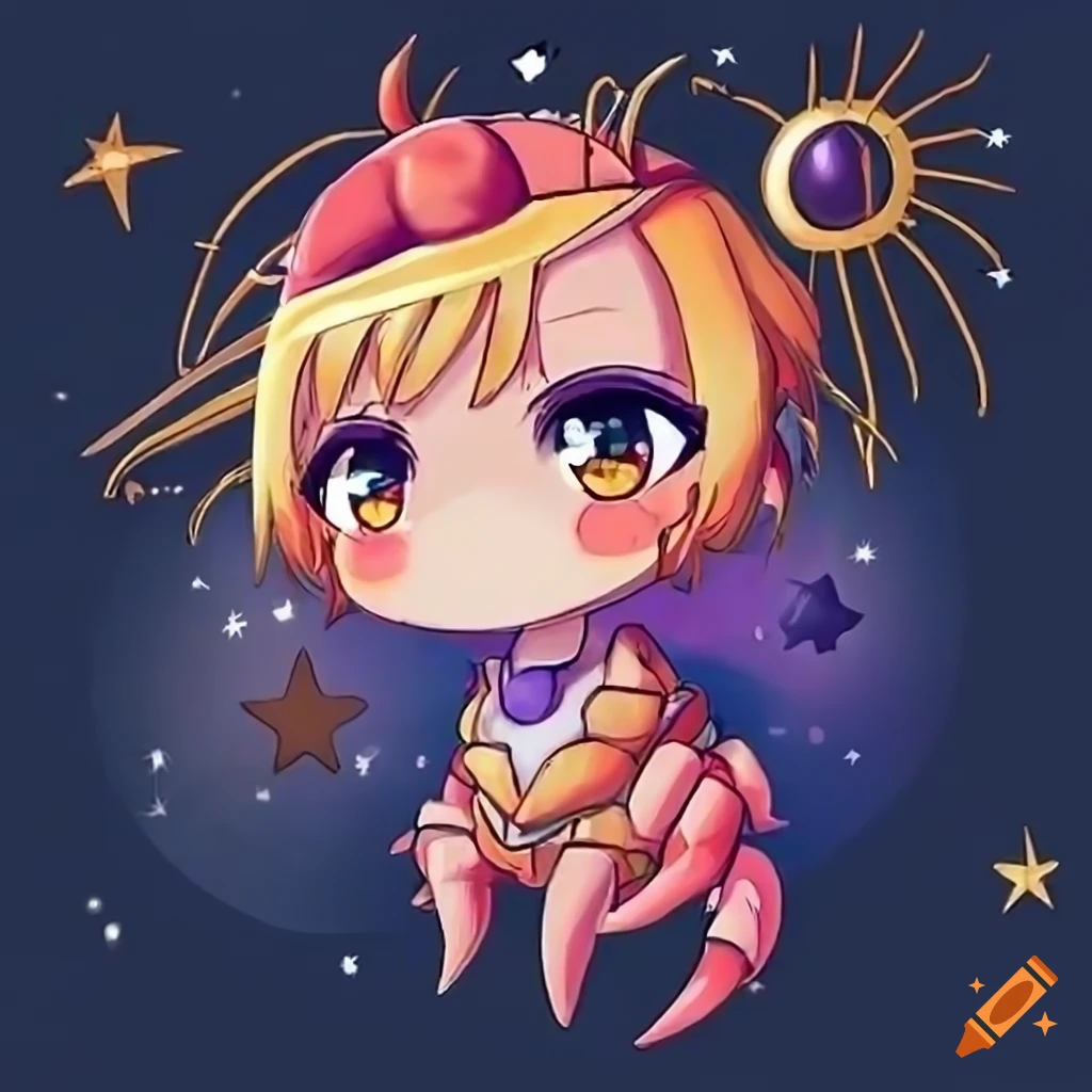 Anime chibi crab celestial star sign on Craiyon