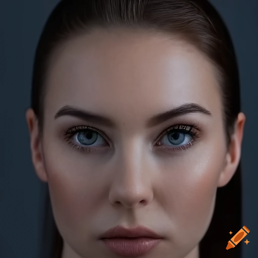 Close up of a woman with perfect facial features on Craiyon