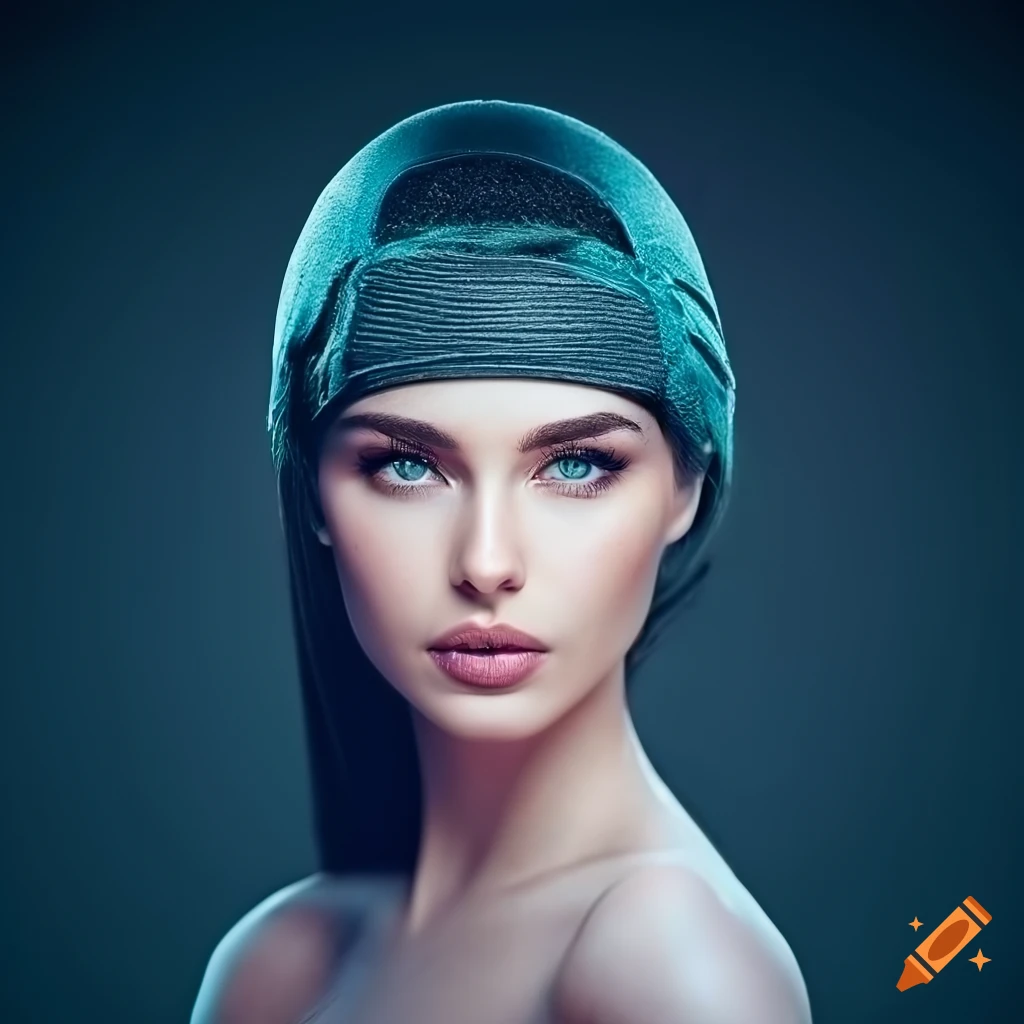 Portrait of an attractive woman with a harmonious symmetry ...