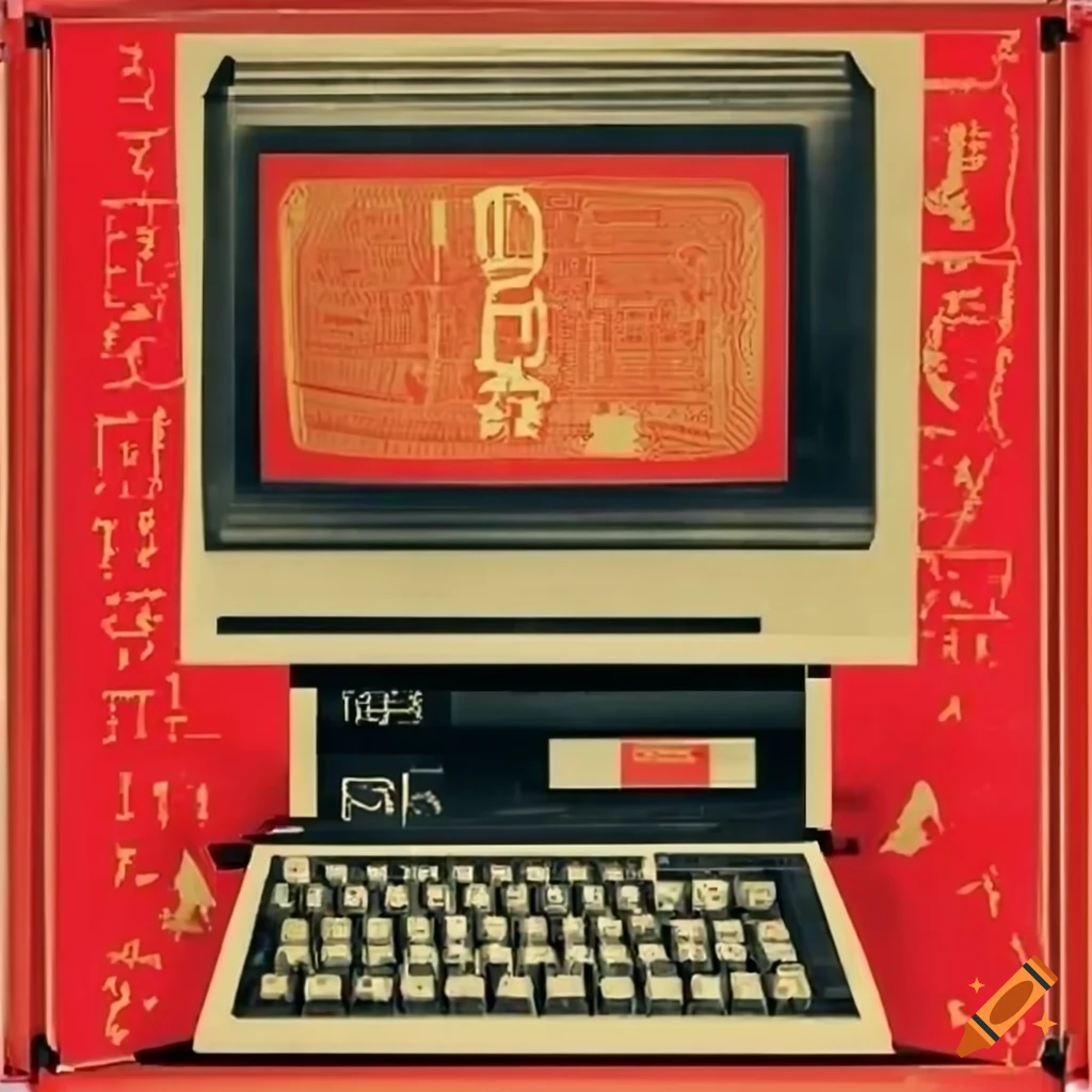 Vintage Chinese computer screen operating system in 1957 on Craiyon