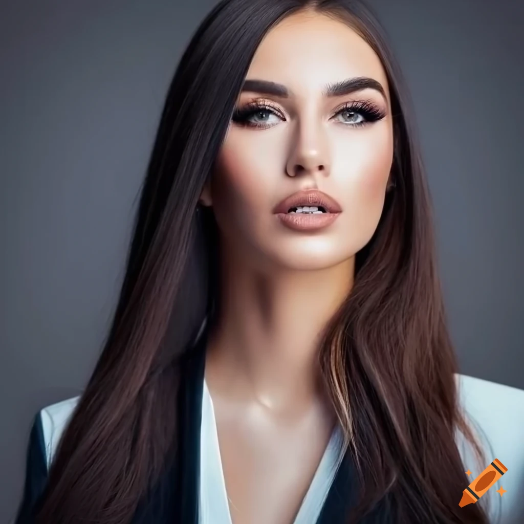 Portrait of an attractive woman with harmonious symmetry and stunning ...