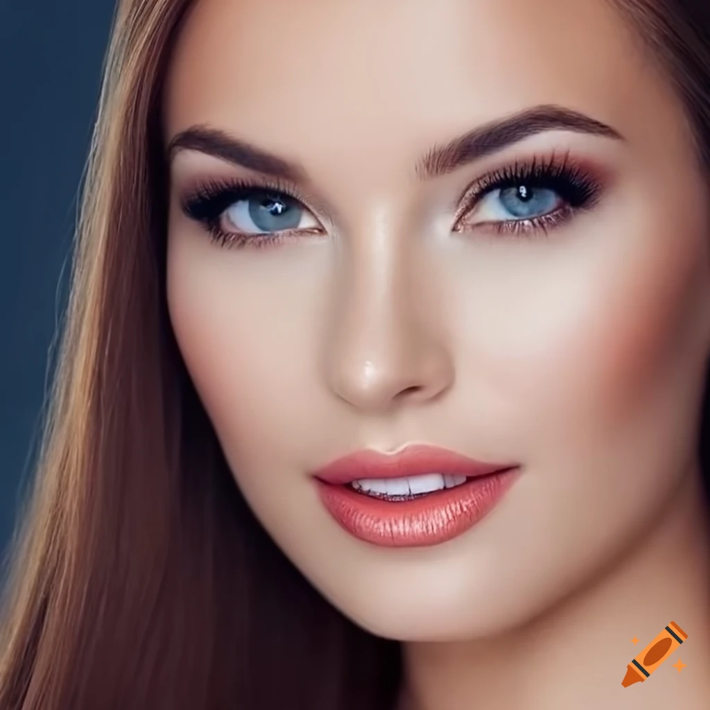 Portrait of an attractive woman with breathtaking attractive face ...