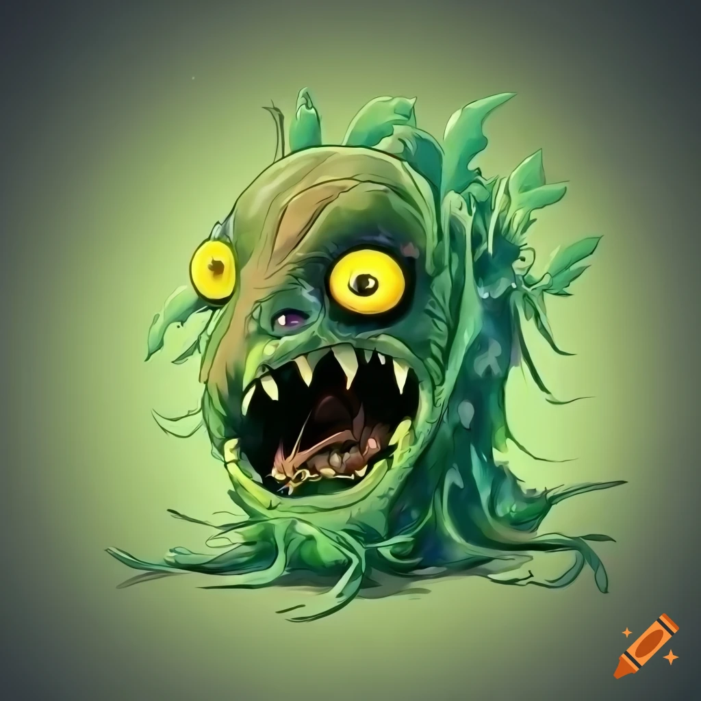 Highly detailed design of a plant-monster with expressive eyes and ...