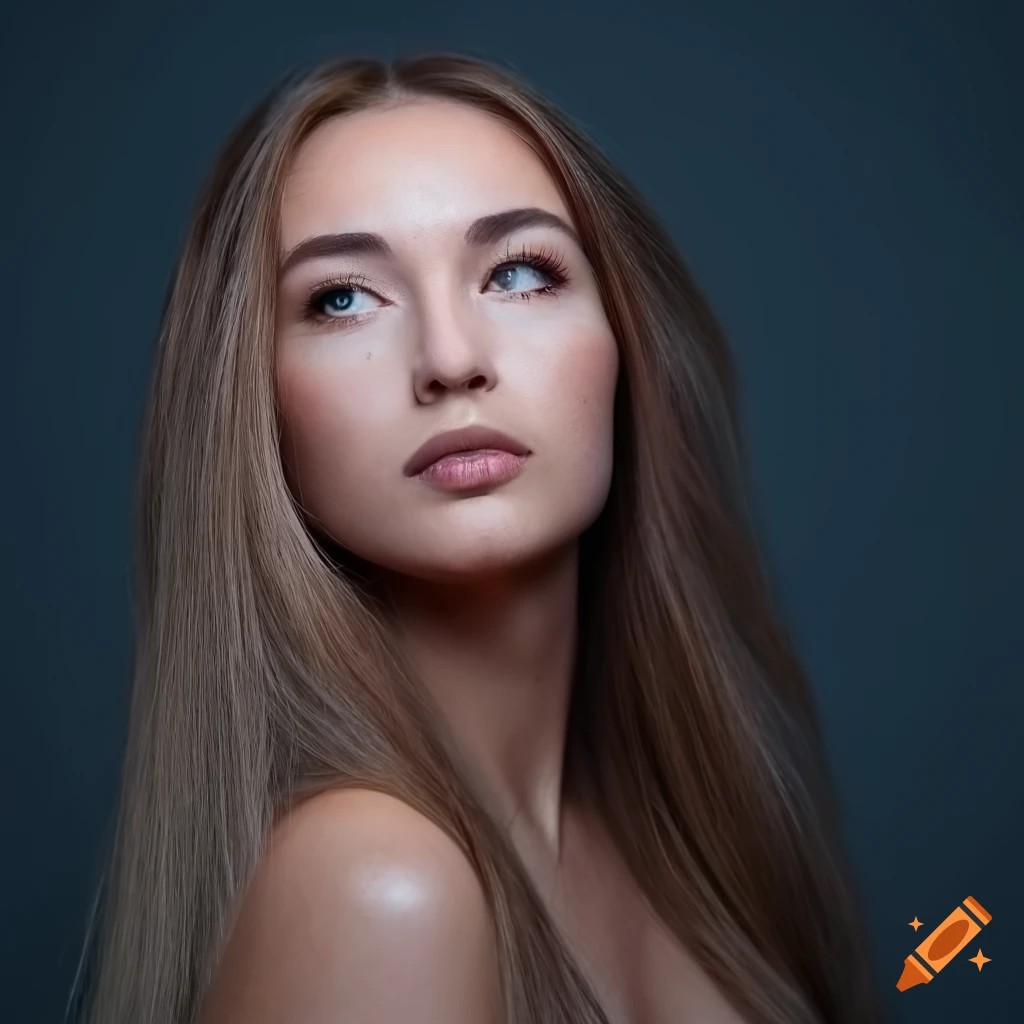 Close up of a woman with perfect facial features on Craiyon