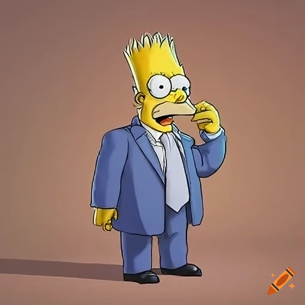 Cartoon depiction of donald trump as a simpsons character on Craiyon
