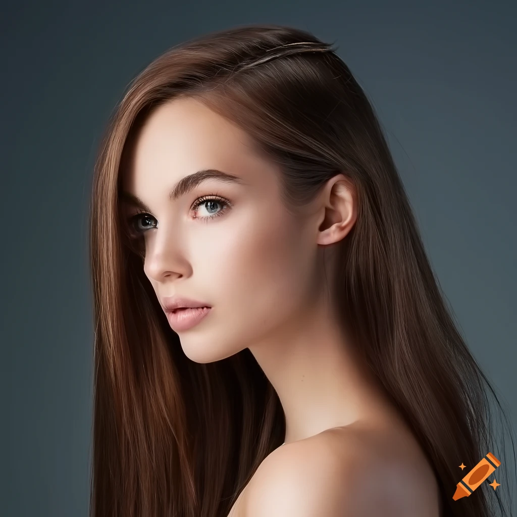 Portrait of a beautiful young female supermodel on Craiyon