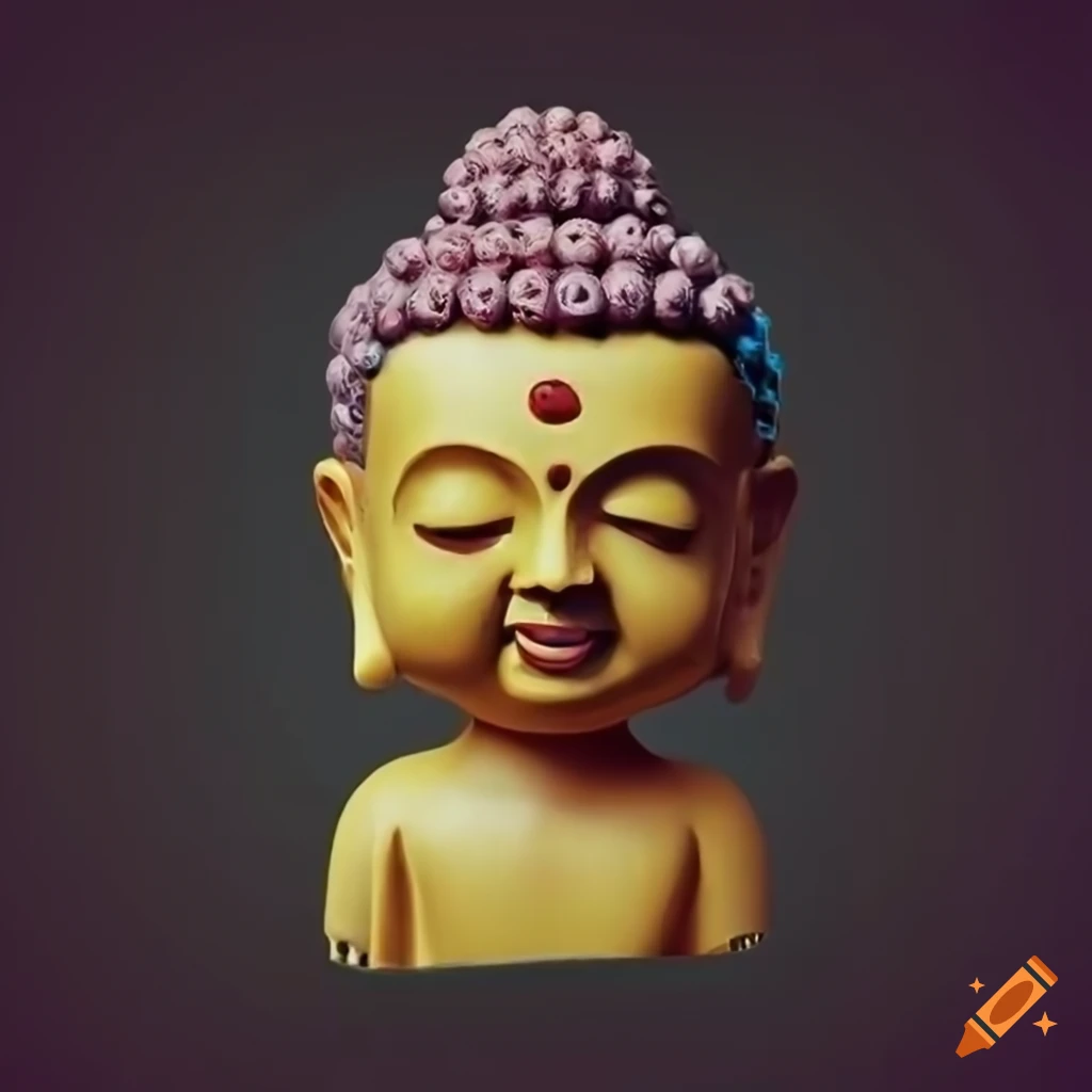 Buddha bobblehead with chaotic cinematic ultra bright colors on Craiyon