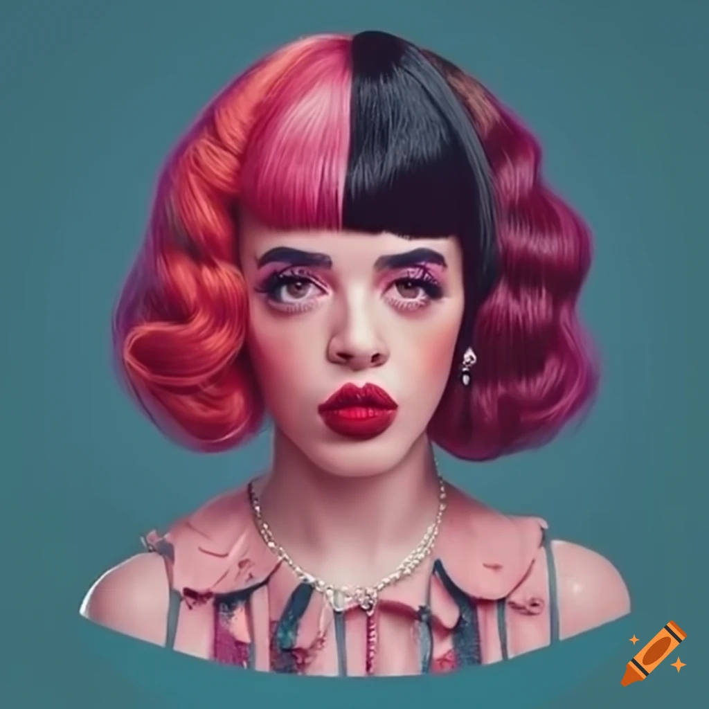 Melanie Martinez inspired black and red hair with red pastel explosion ...
